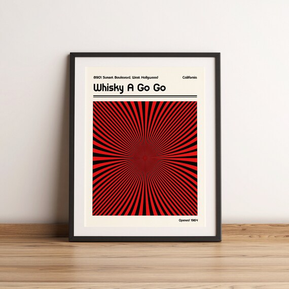 Whisky A Go Go Retro Music Poster Minimalist Art Print | Etsy