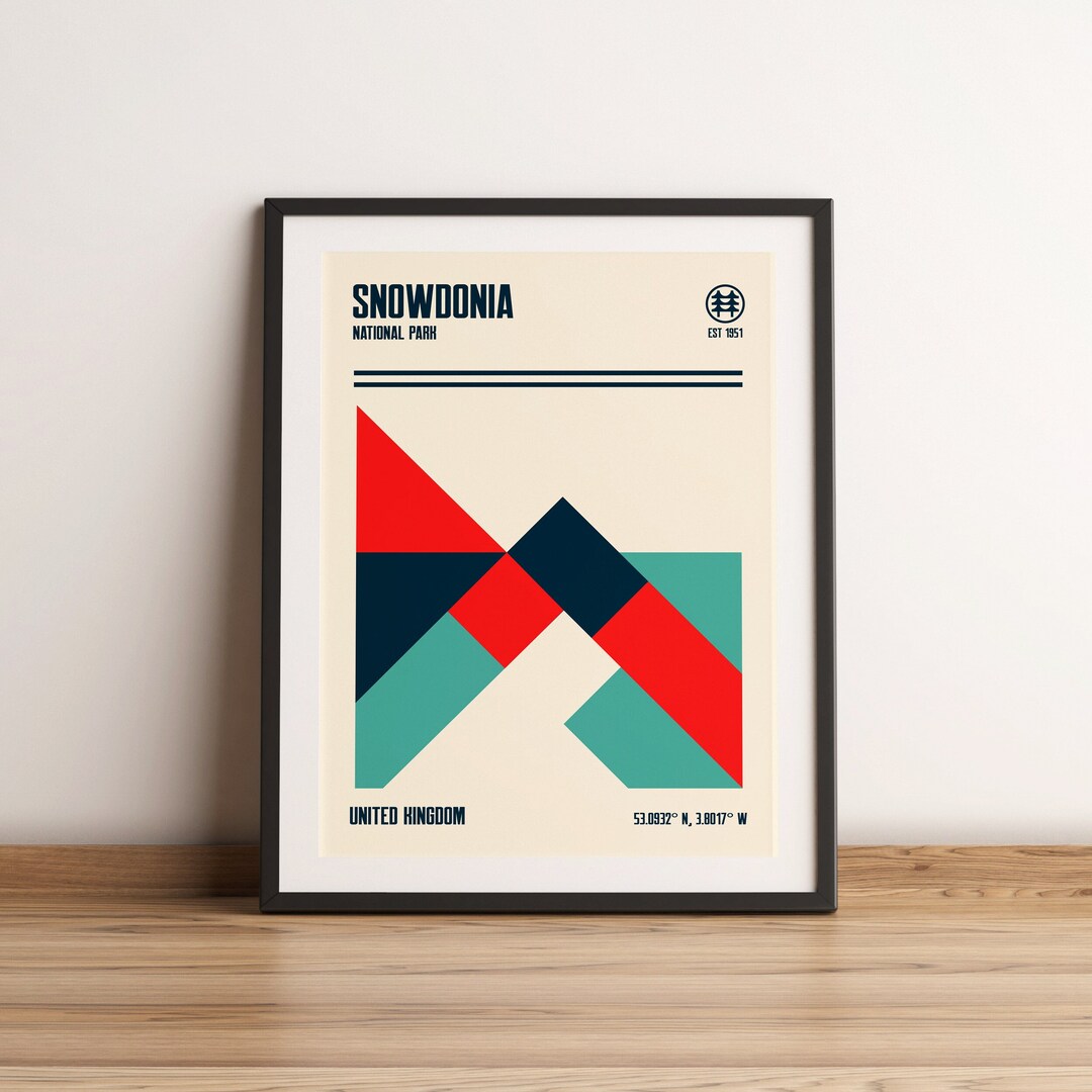 Mount Sowdon Art Print, Snowdonia National Park Travel Poster, Travel ...