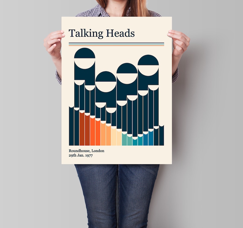 Talking Heads Retro Gig Poster - Minimalist Art Print - Etsy