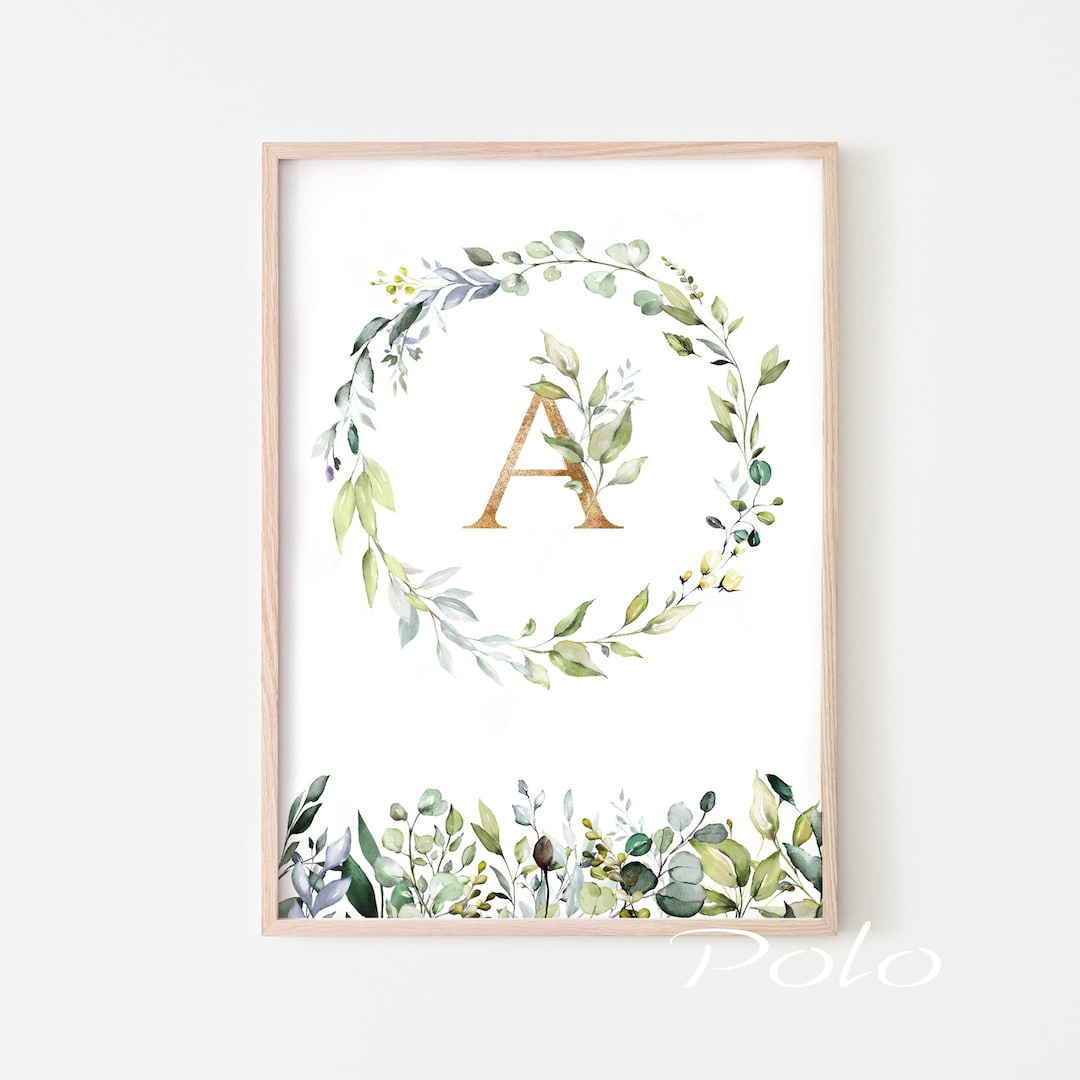 Monogram Nursery Wall Art. Botanical Art Print, Nursery Botany Print ...