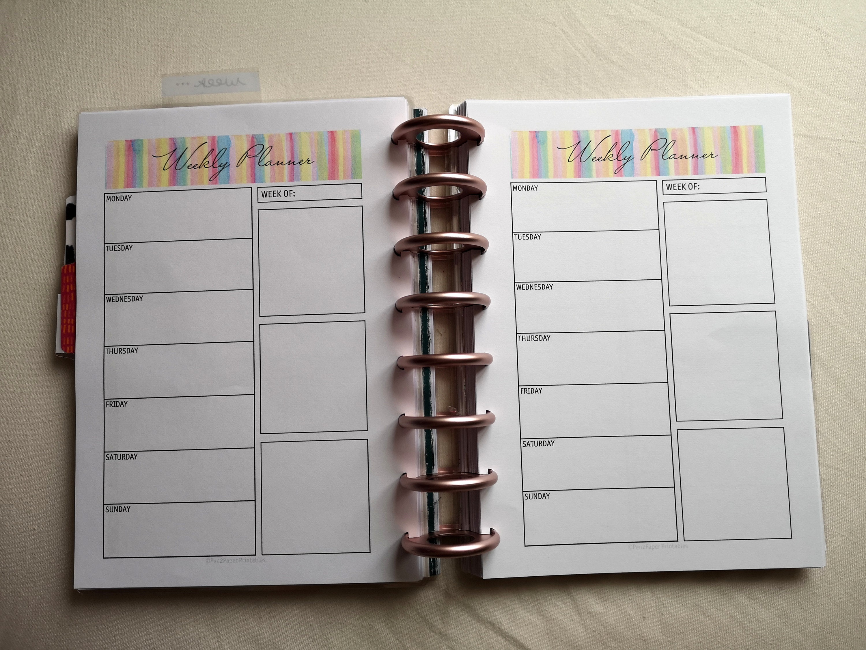 EDITABLE A4, Letter & A5 Week on One Page Printable - Etsy UK