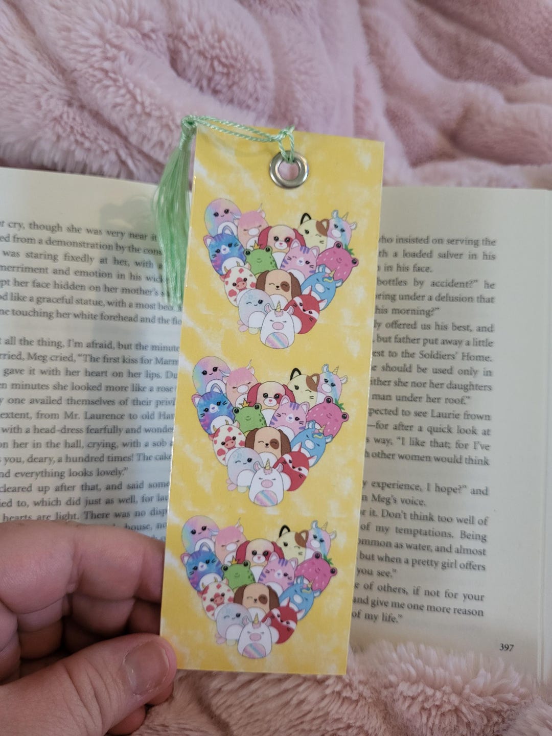 Squishmallow Heart Laminated Cardstock Bookmark Animals Double Sided ...