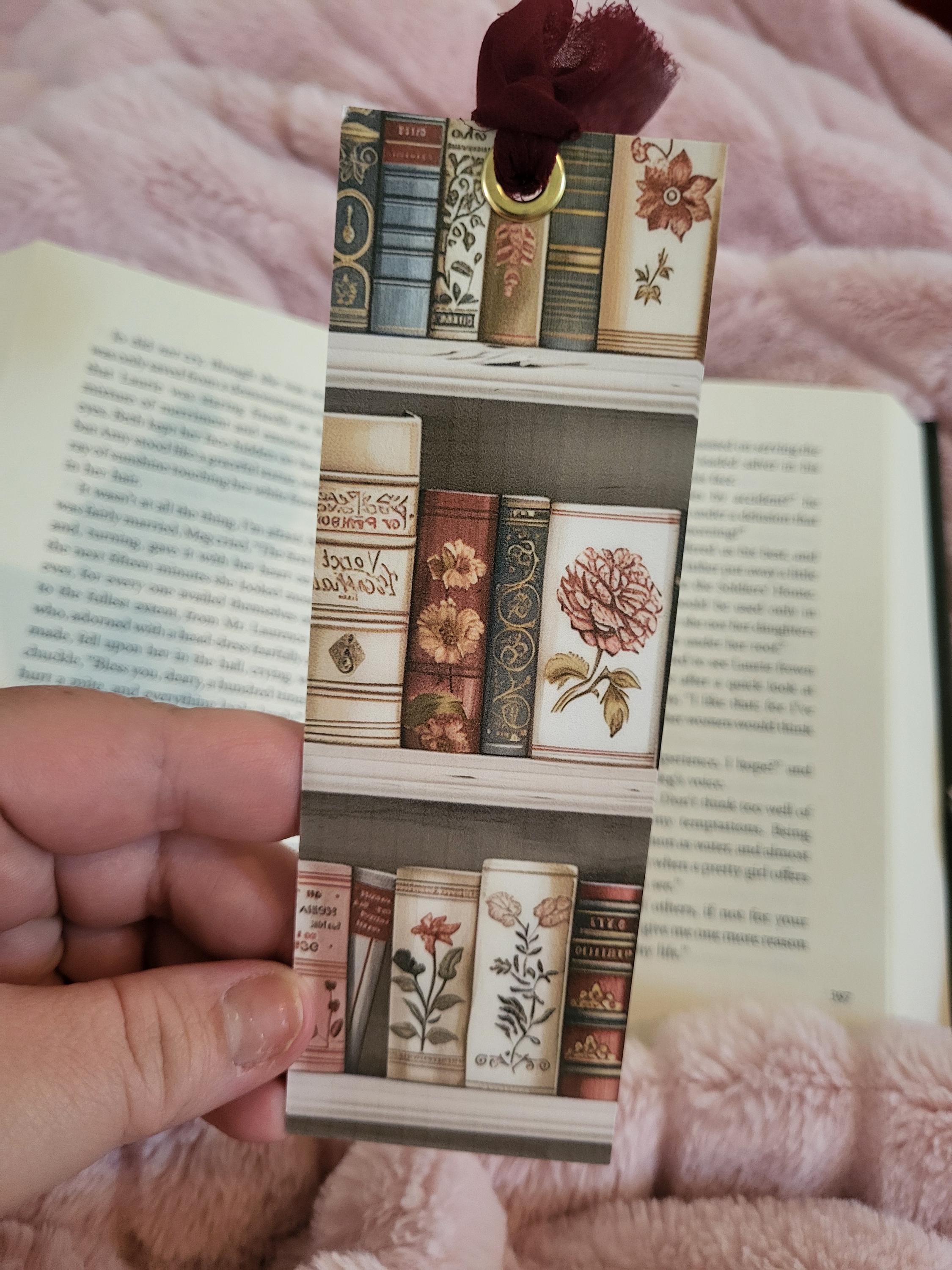 Vintage Books - Bookshelf - Laminated Cardstock Bookmark - Vintage ...