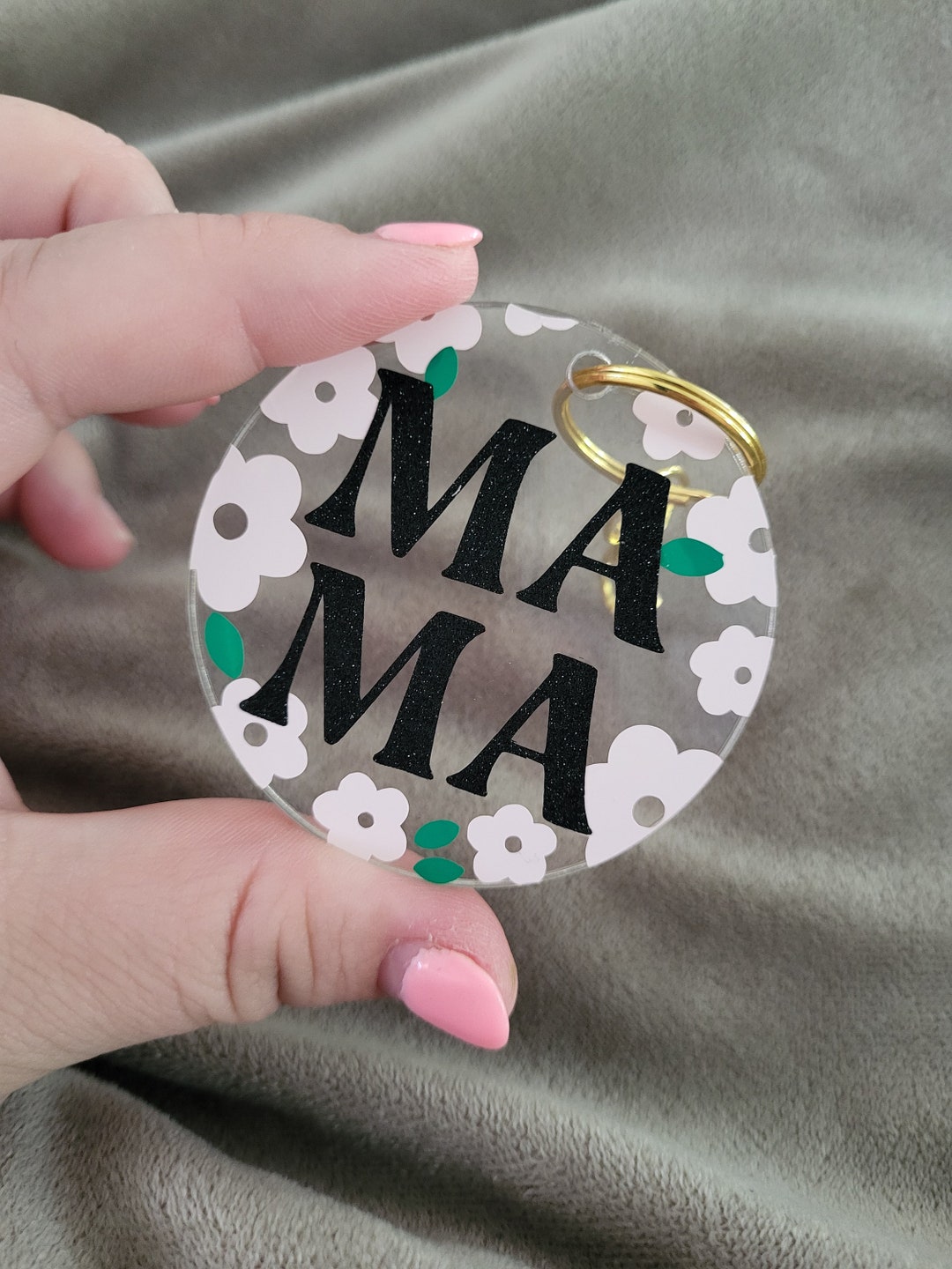 Mama Keychain - Acrylic Keychain - Mom Gift - Mama - Mini - Keyring ...