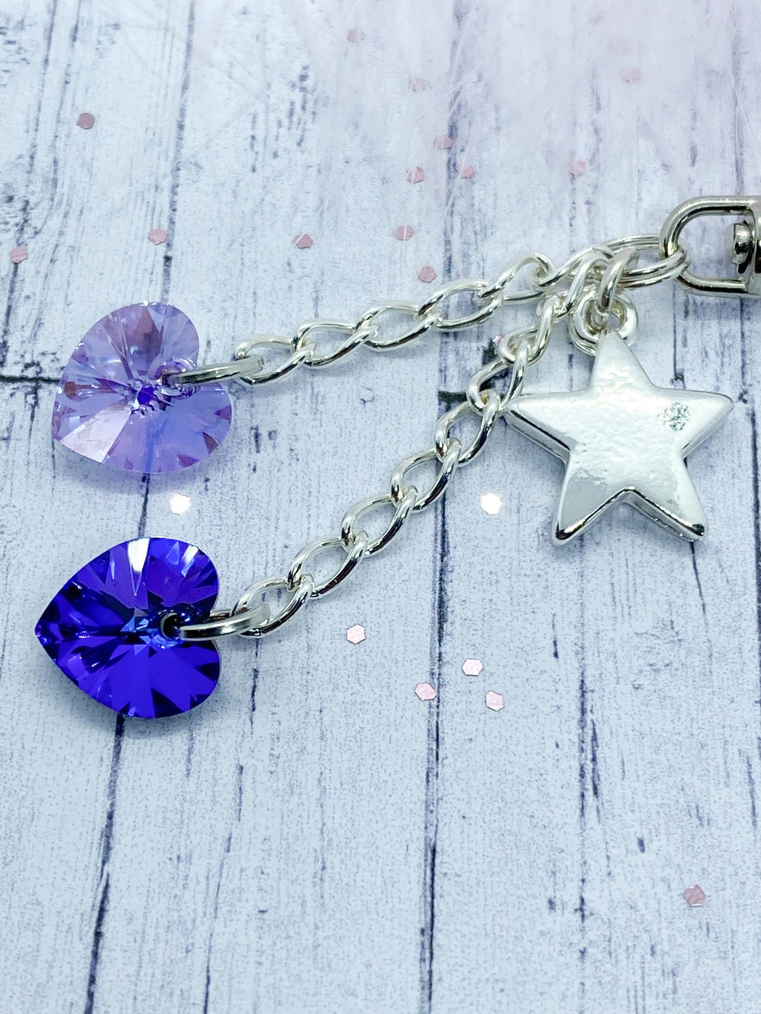 Swarovski Keying Silver Plated Star Charm Keyring - Etsy