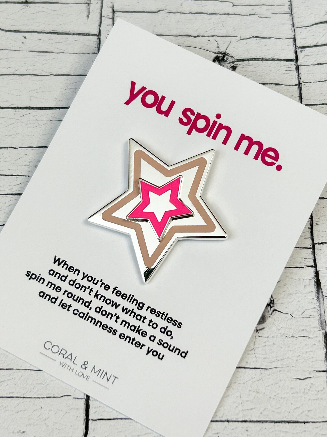 Spinning Star Enamel Pin, Fidget Spinner Badge, Star Badge, Teacher ...