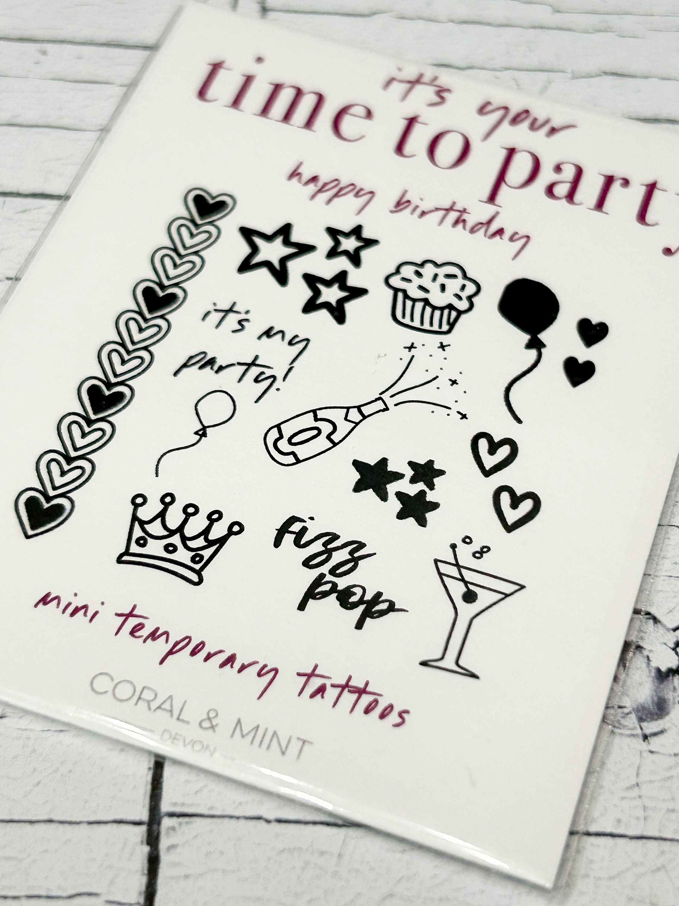 Happy Birthday Temporary Tattoos: Party Gift - Etsy