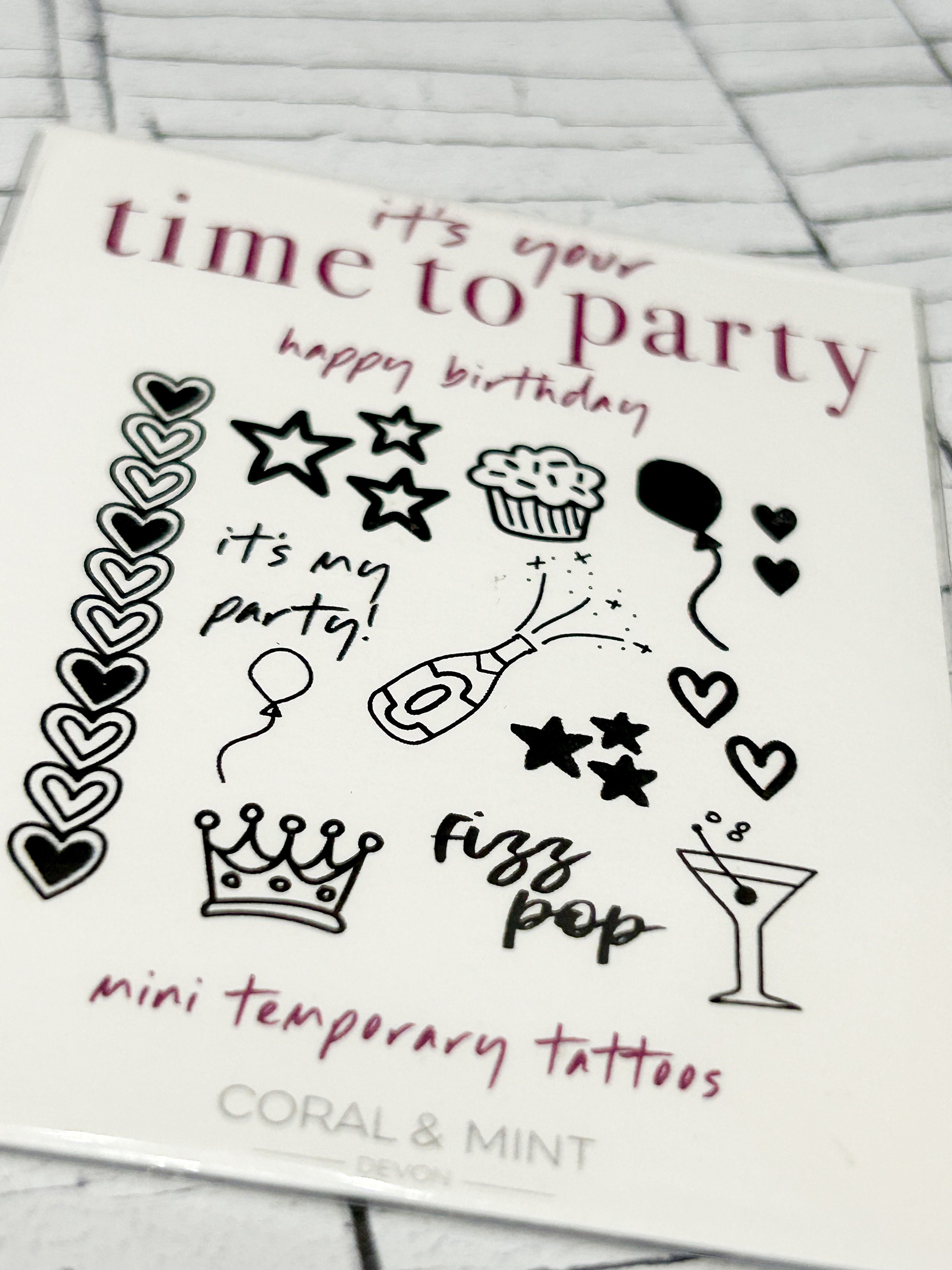 Happy Birthday Temporary Tattoos: Party Gift - Etsy