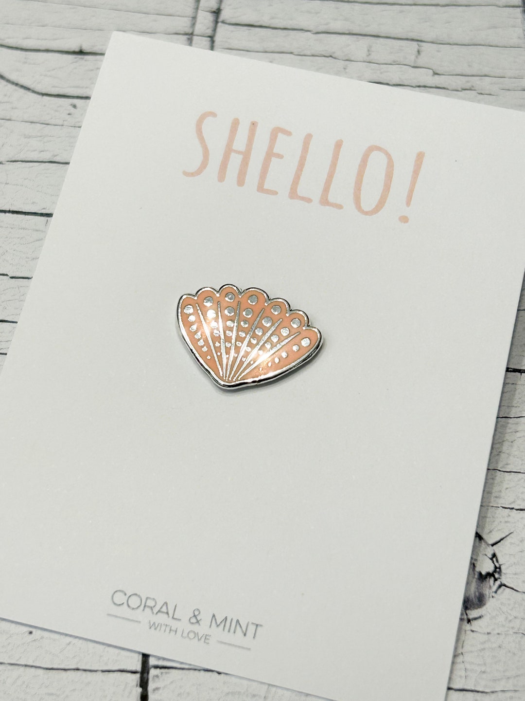 Sea Shell Enamel Pin, Sea Shell Brooch, Enamel Brooch, Ocean Gift ...