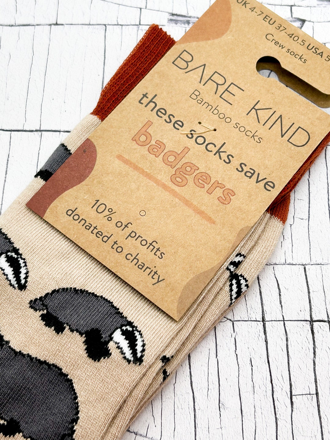 Badger Bamboo Socks: Eco-friendly Adult Socks (size 4-7) - Etsy
