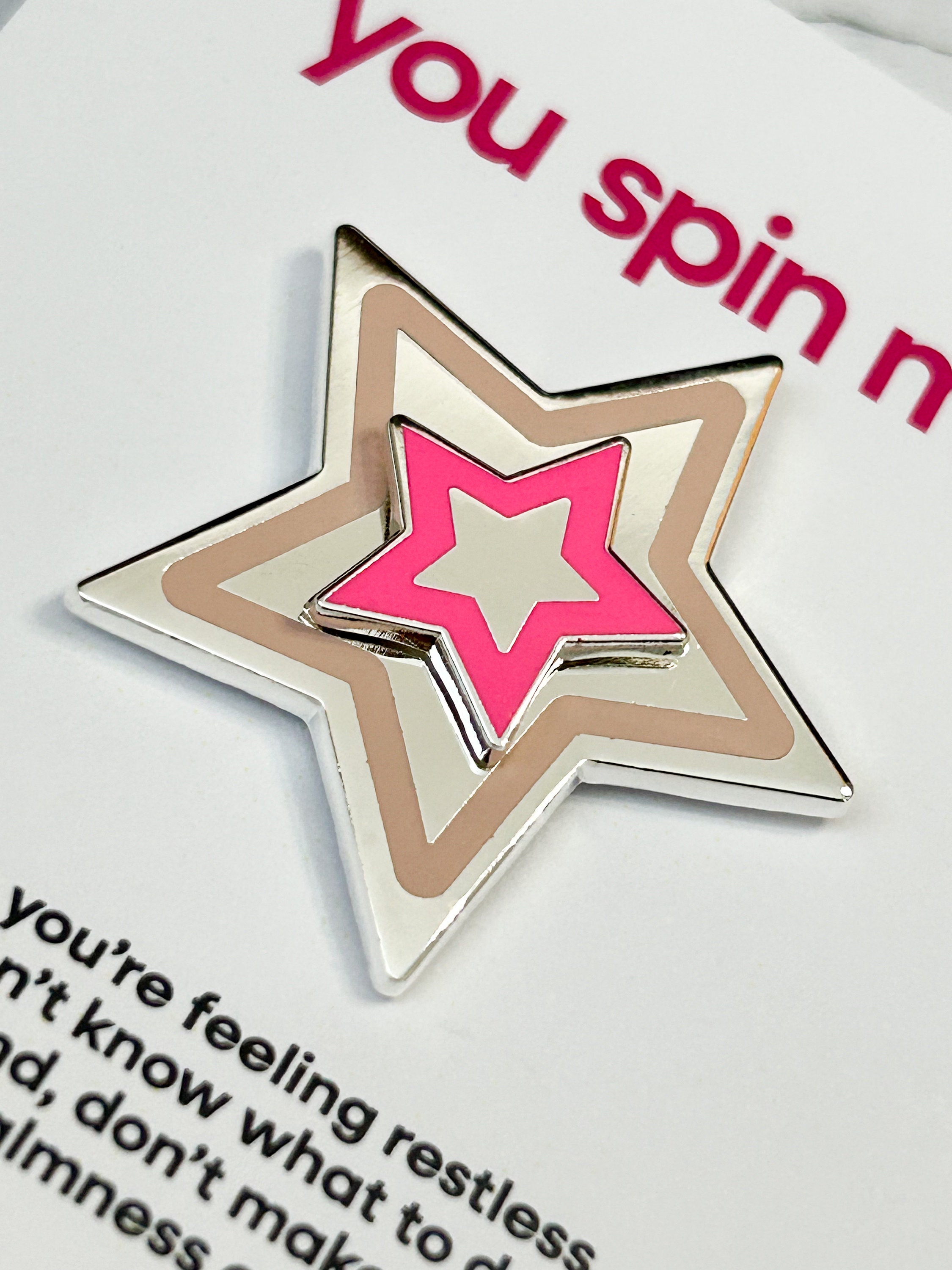 Spinning Star Enamel Pin, Fidget Spinner Badge, Star Badge, Teacher ...