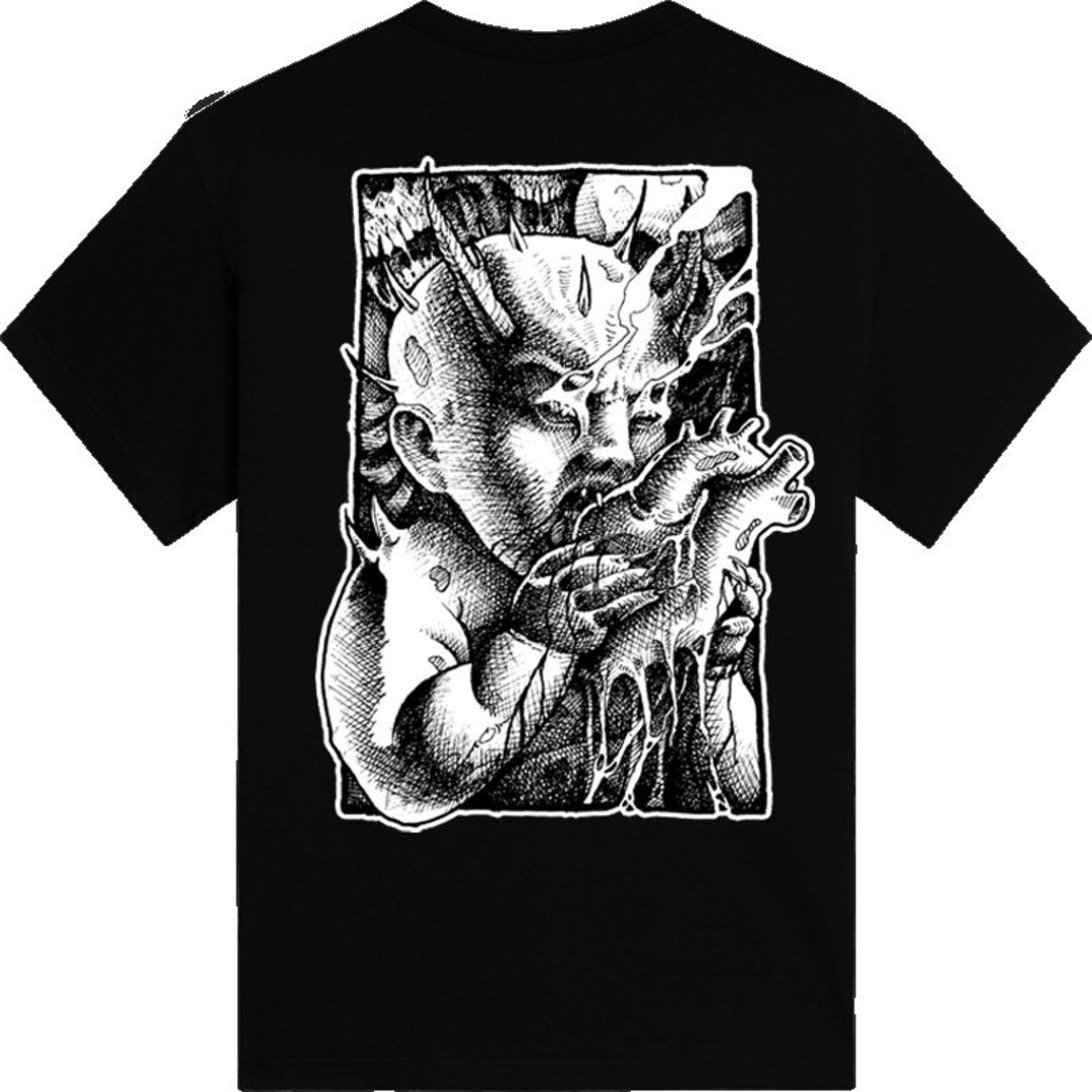 Demon Child, Tshirt, Unisex, Male Female Monochrome Darkart Goth Punk ...