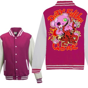 Varsity Jacket Unisex S L XL Pink Pastel Colour Vaporwave Pastelgoth ...
