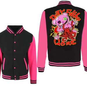 Varsity Jacket Unisex S L XL Pink Pastel Colour Vaporwave Pastelgoth ...