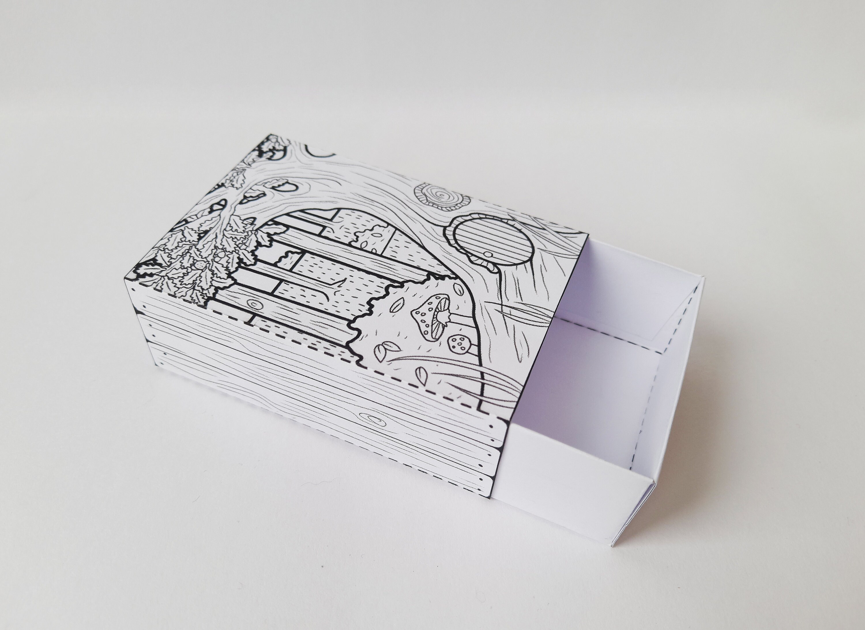 Woodland Fairy Coloring Matchbox Paper Doll Set Printable Instant ...