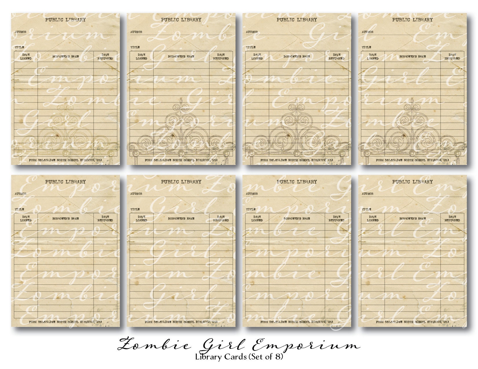 Library Cards, Digital Collage, Collage Cards, Vintage, Ephemera, Junk ...