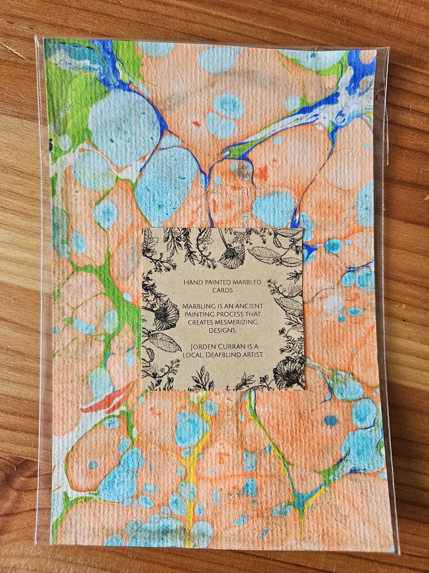 Postcard- Unique Hand Painted Marbled Postcards - Etsy
