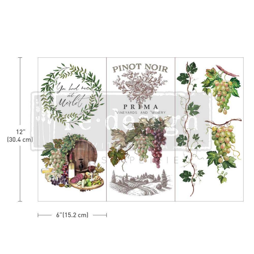 WINE ~ Redesign With Prima Small Decor Transfer! ~ Rub on Transfer ...