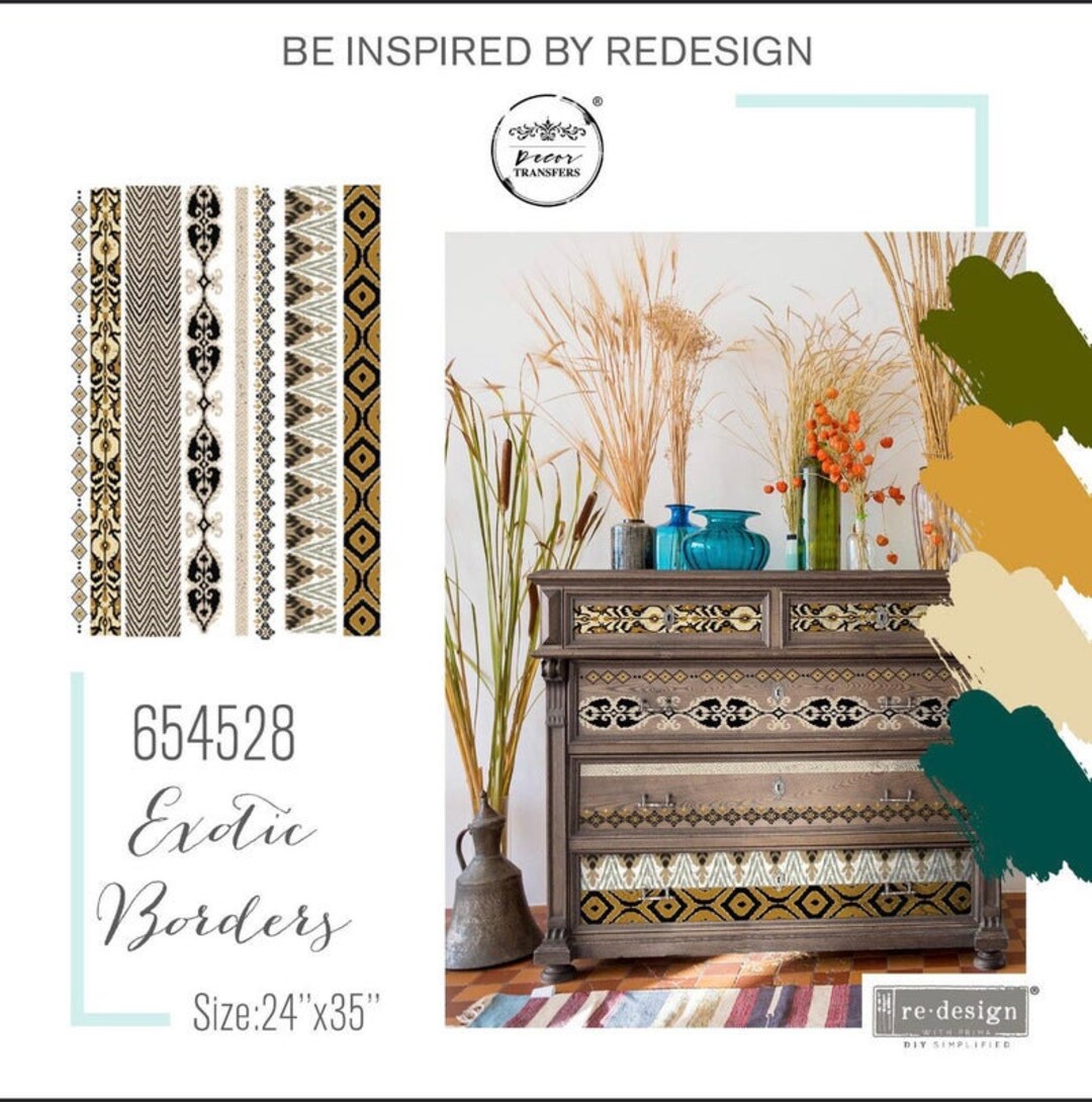 EXOTIC BORDERS ~ Redesign With Prima Decor Transfer - Etsy