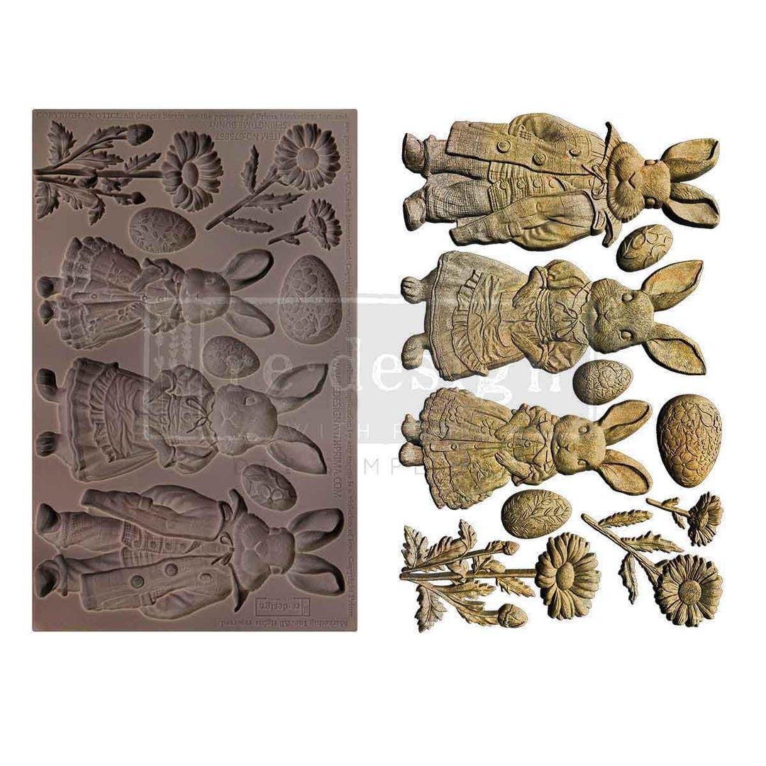 SPRINGTIME BUNNY Redesign With Prima Decor Mould / Mold /easter Moulds ...