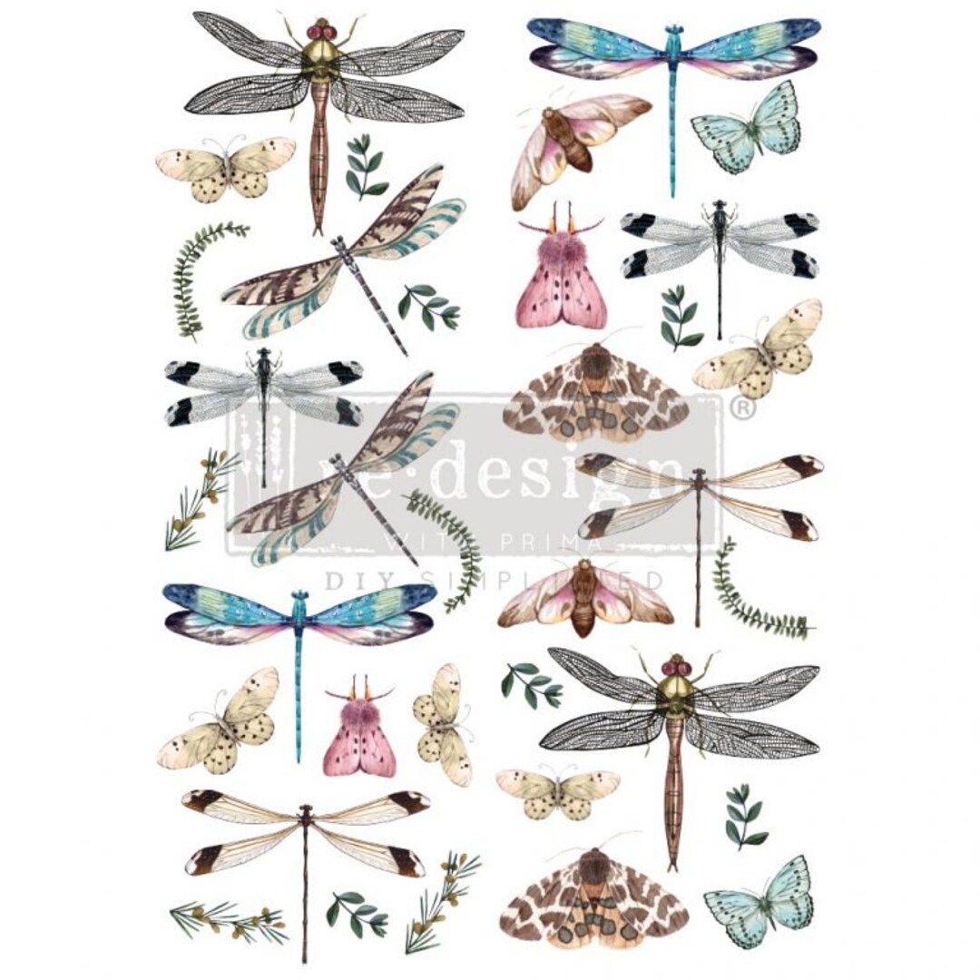 RIVERBED DRAGONFLIES ~ Redesign With Prima Rub on Decor Transfer ...
