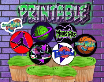 Space Jam Cupcake Toppers - Etsy