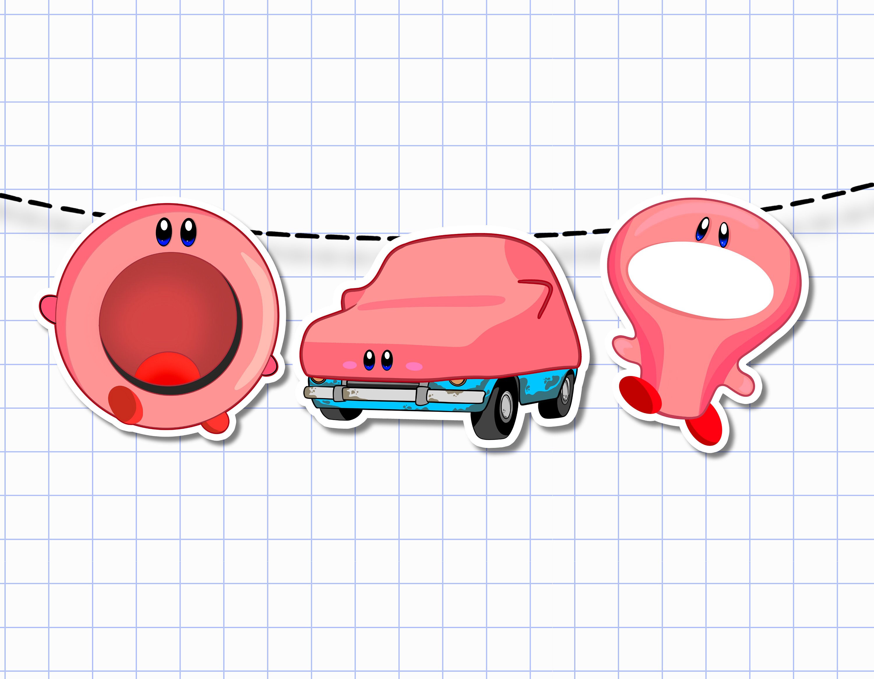 Kirby Printable Kirby Banner Garland Digital Download Sublimination Kirby And The Forgotten Land