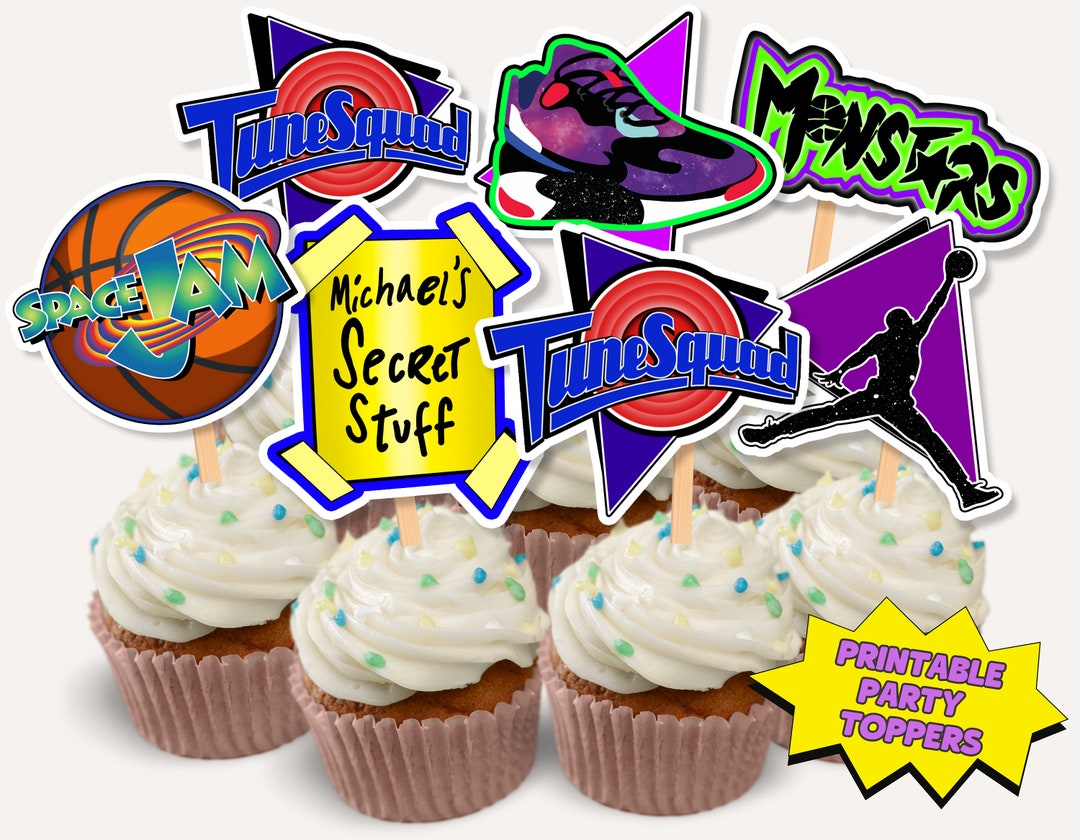 Space Jam Printable Party Space Jam Cupcake Toppers Digital Download - Etsy