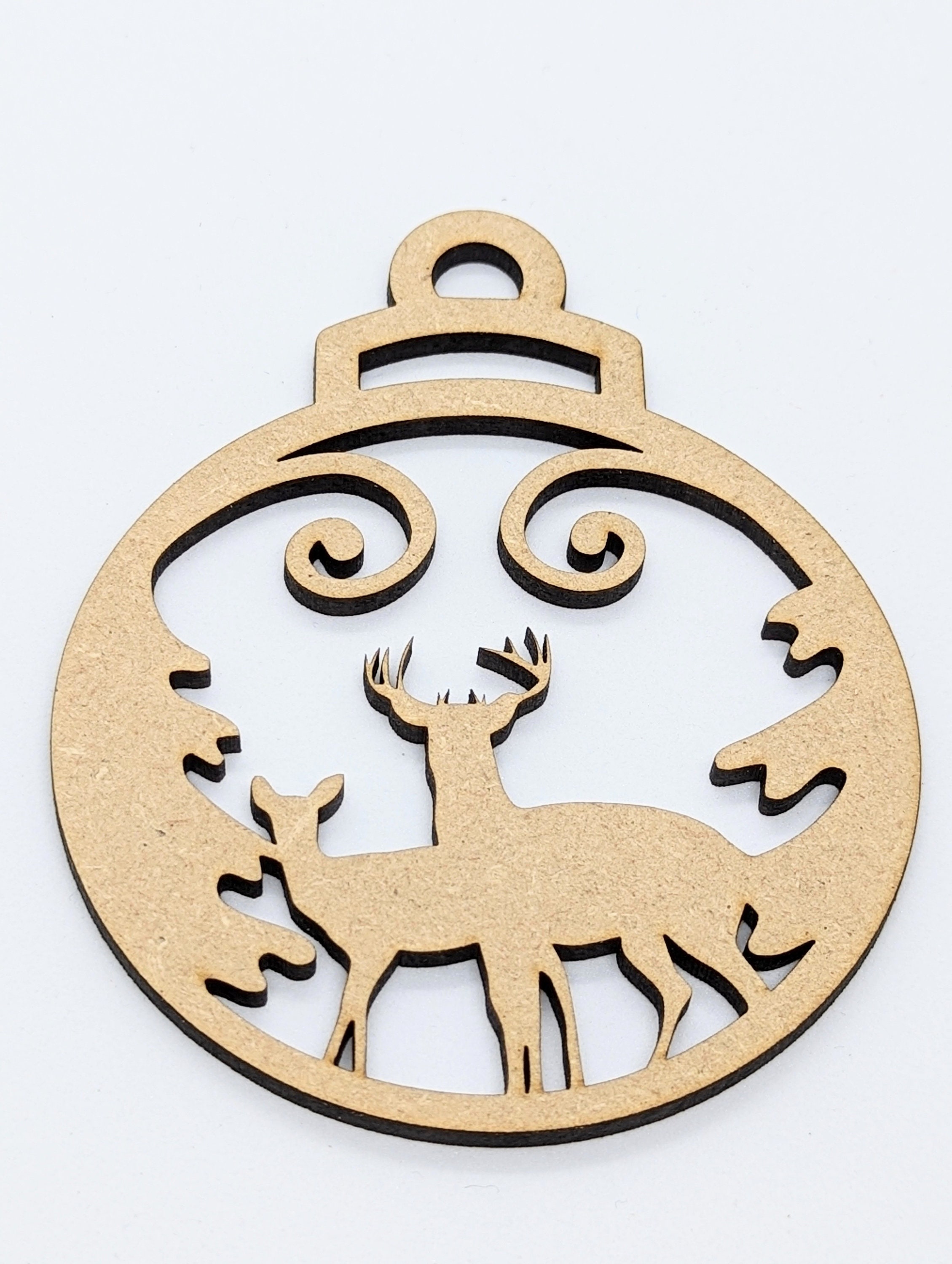 Stag Laser Cut Wooden Bauble 10cm MDF Wooden Ball Gift - Etsy