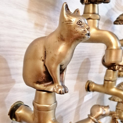 Cat Spigot Wash Bowl Vintage Water Brass Basin Sink Faucet Tap | Etsy