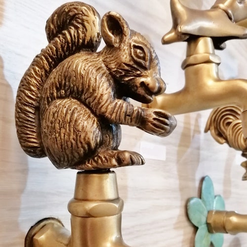 Faucet Water Brass Vintage Squirrel Spigot Garden Bibcock Tap | Etsy