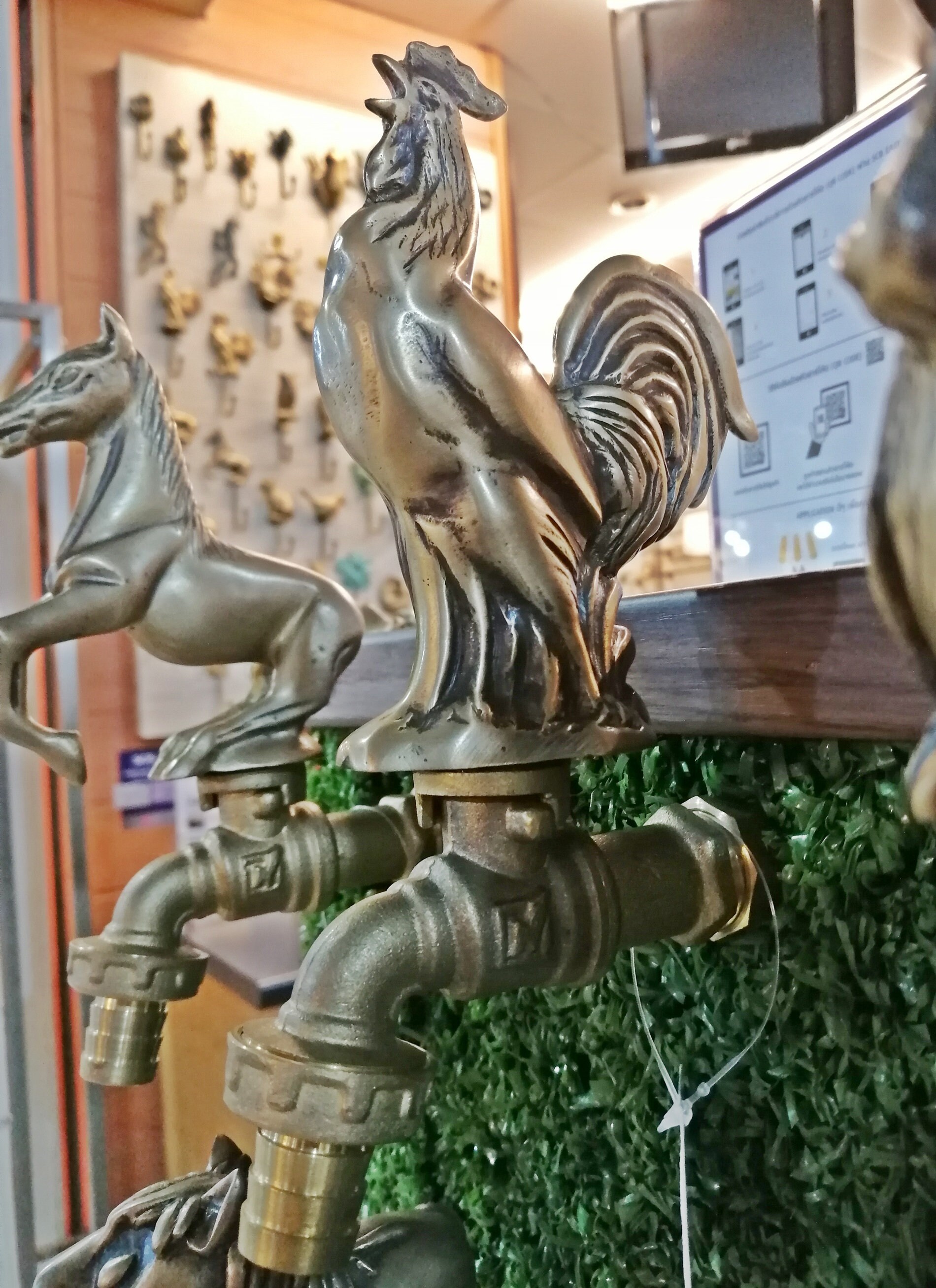 Faucet Brass Garden Rooster Spigot Vintage Yard Tap Water Home Decor ...