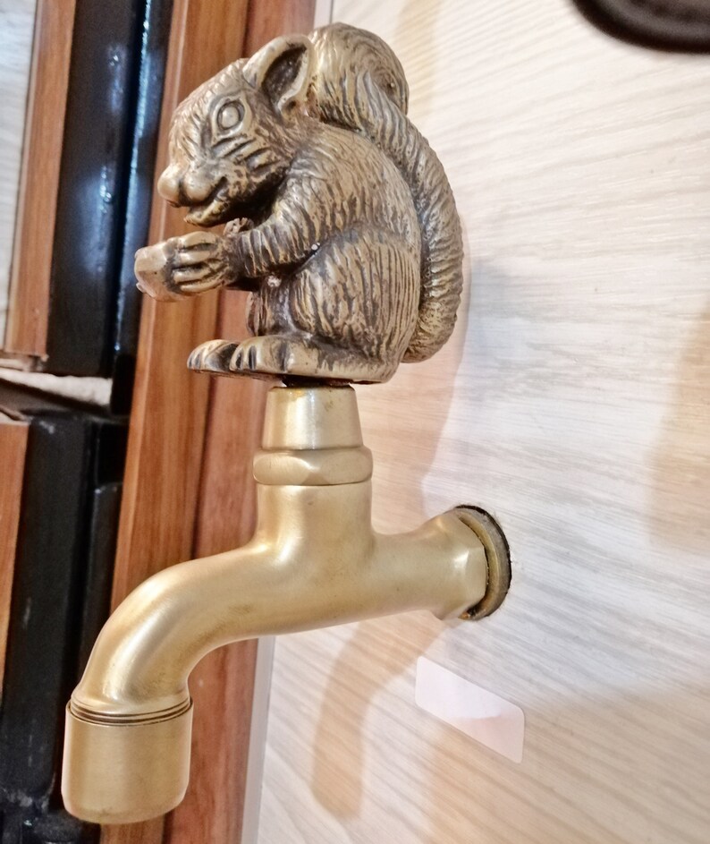 Tap Squirrel Spigot Vintage Brass Basin Sink Faucet Water Home Decor ...