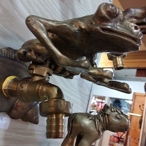 Faucet Water Brass Vintage Big Frog Spigot Tap Garden Home Decor ...