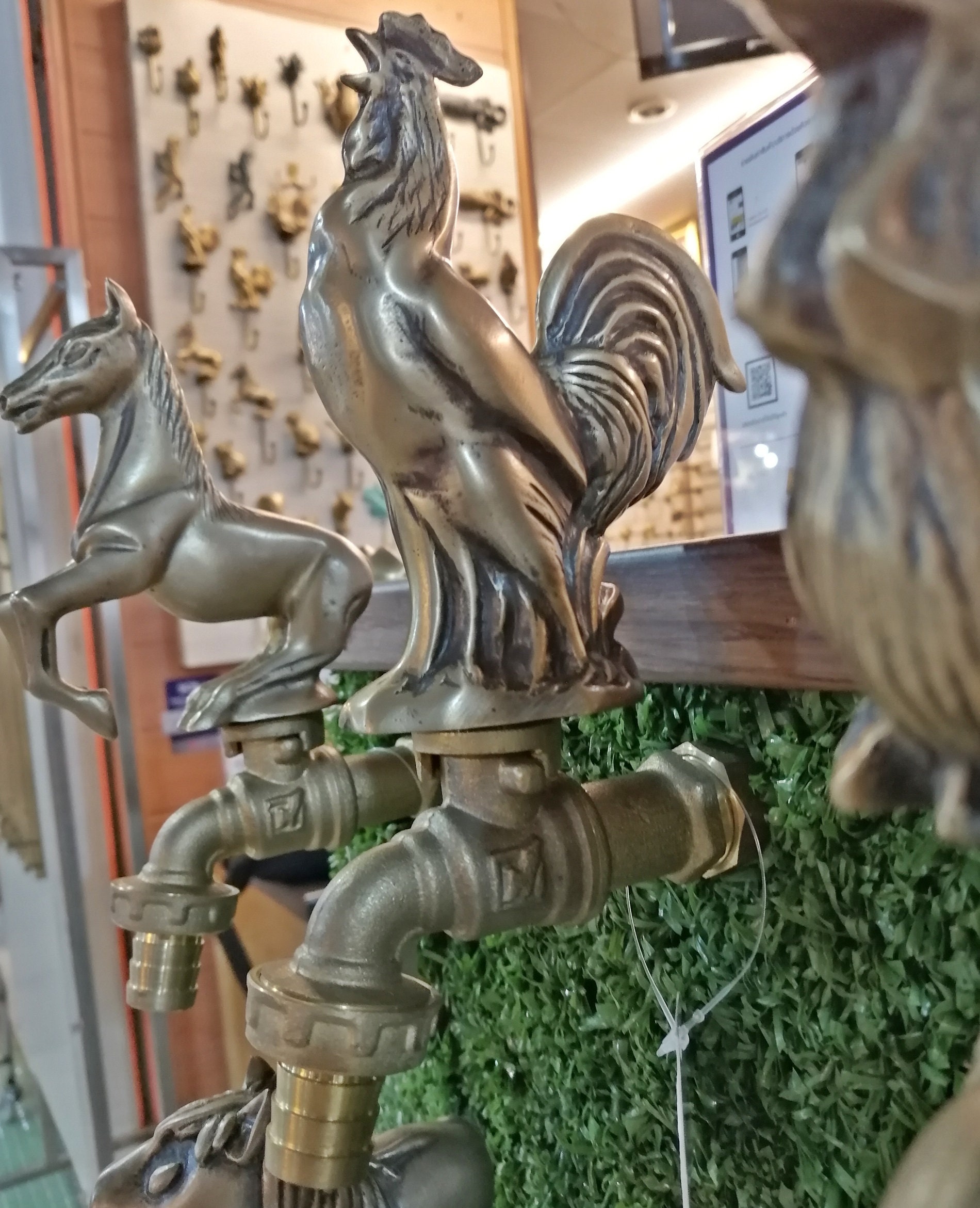 Faucet Brass Garden Rooster Spigot Vintage Yard Tap Water Home Decor ...