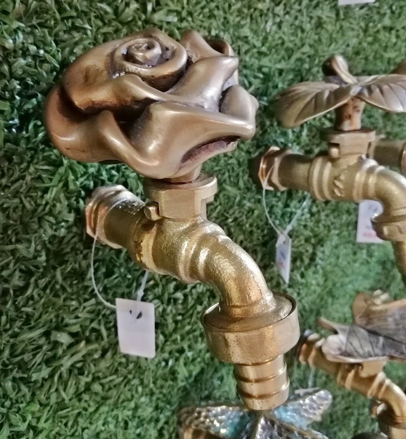 Faucet Water Big Rose Flower Spigot Brass Garden Tap Vintage - Etsy