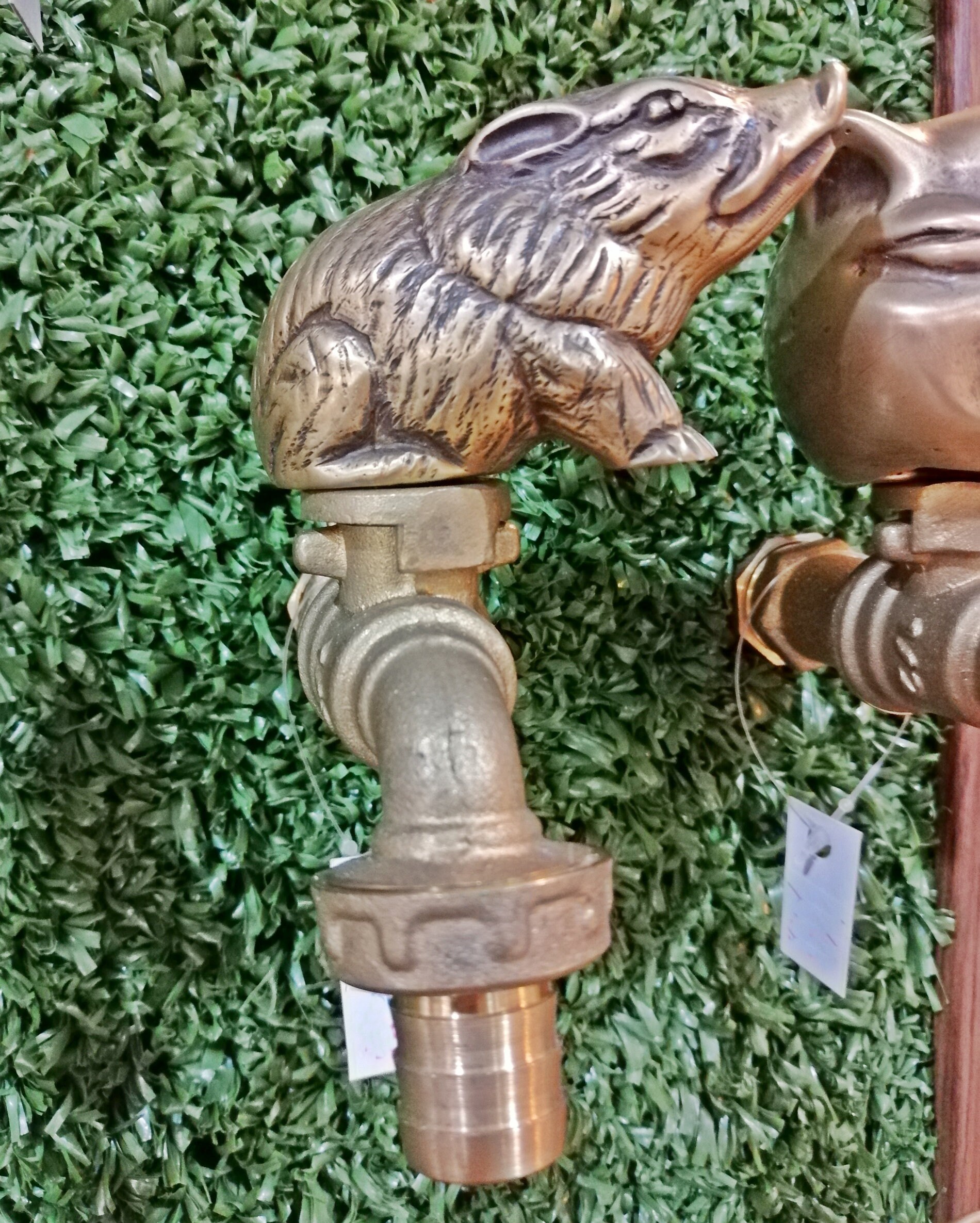 Faucet Brass Vintage Wild Pig Boar Garden Tap Water Spigot Home Decor ...