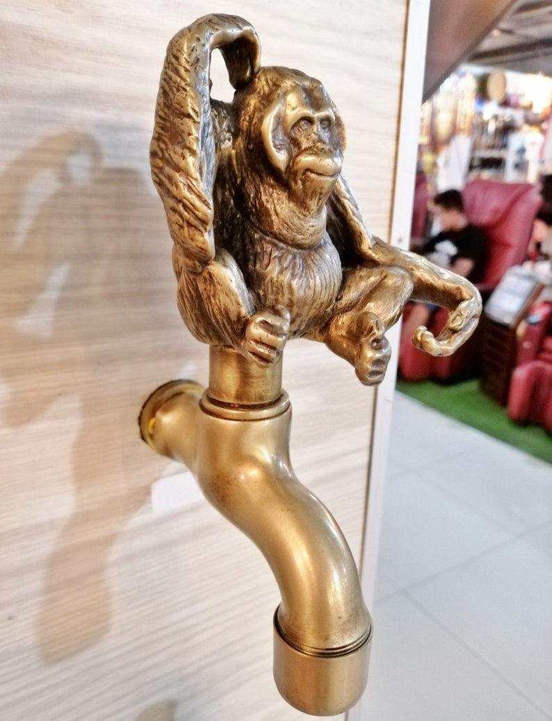 Brass Monkey Spigot Gorilla Basin Sink Faucet Tap Vintage Water Home ...