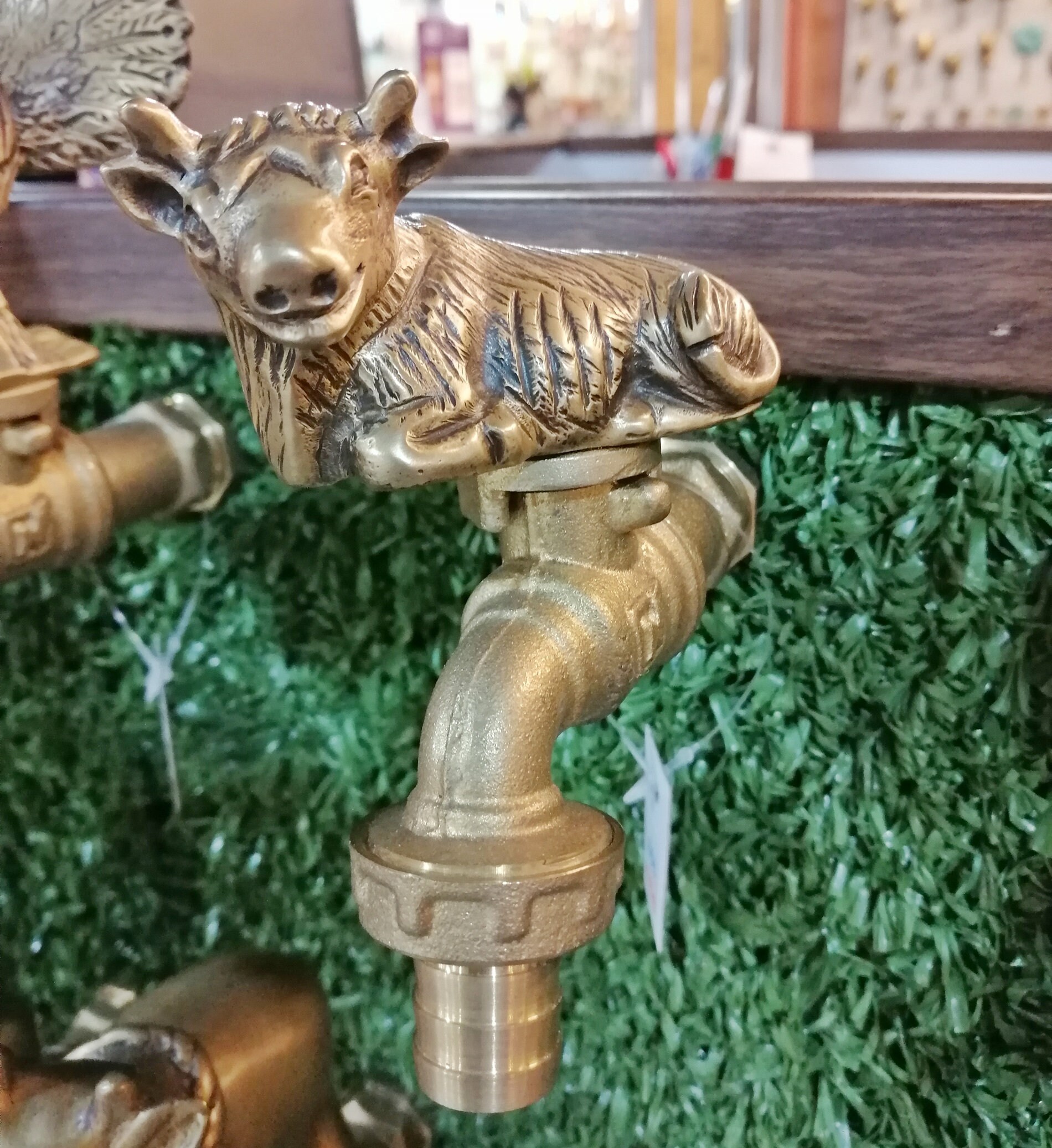 Faucet Brass Vintage Cow Spigot Tap Water Yard Garden Home Decor Living ...
