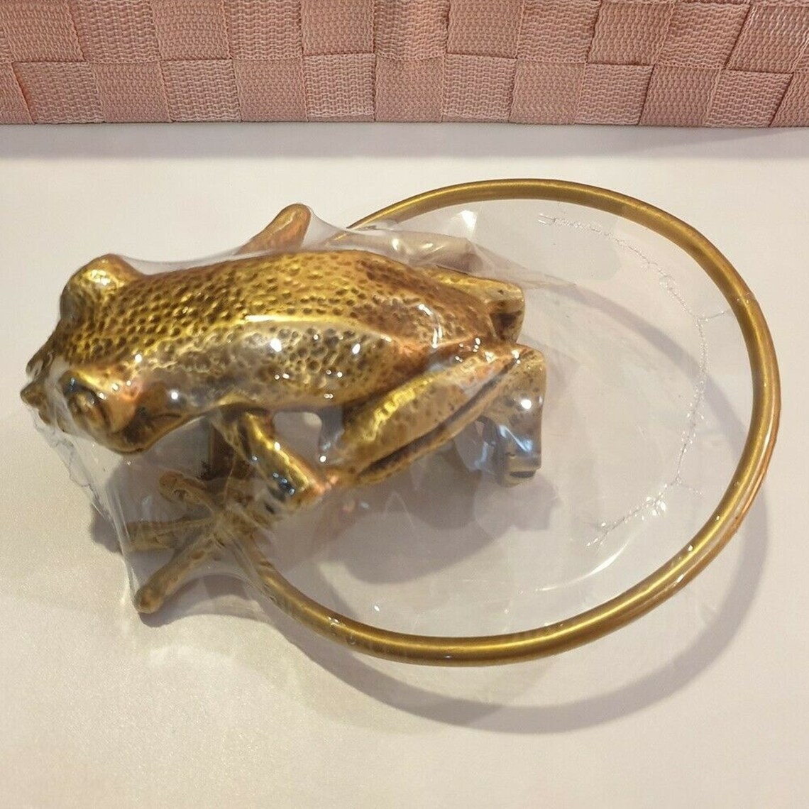 Towel Napkin Ring Big Frog Figurine Brass Bathroom Toilet Wall Hang ...