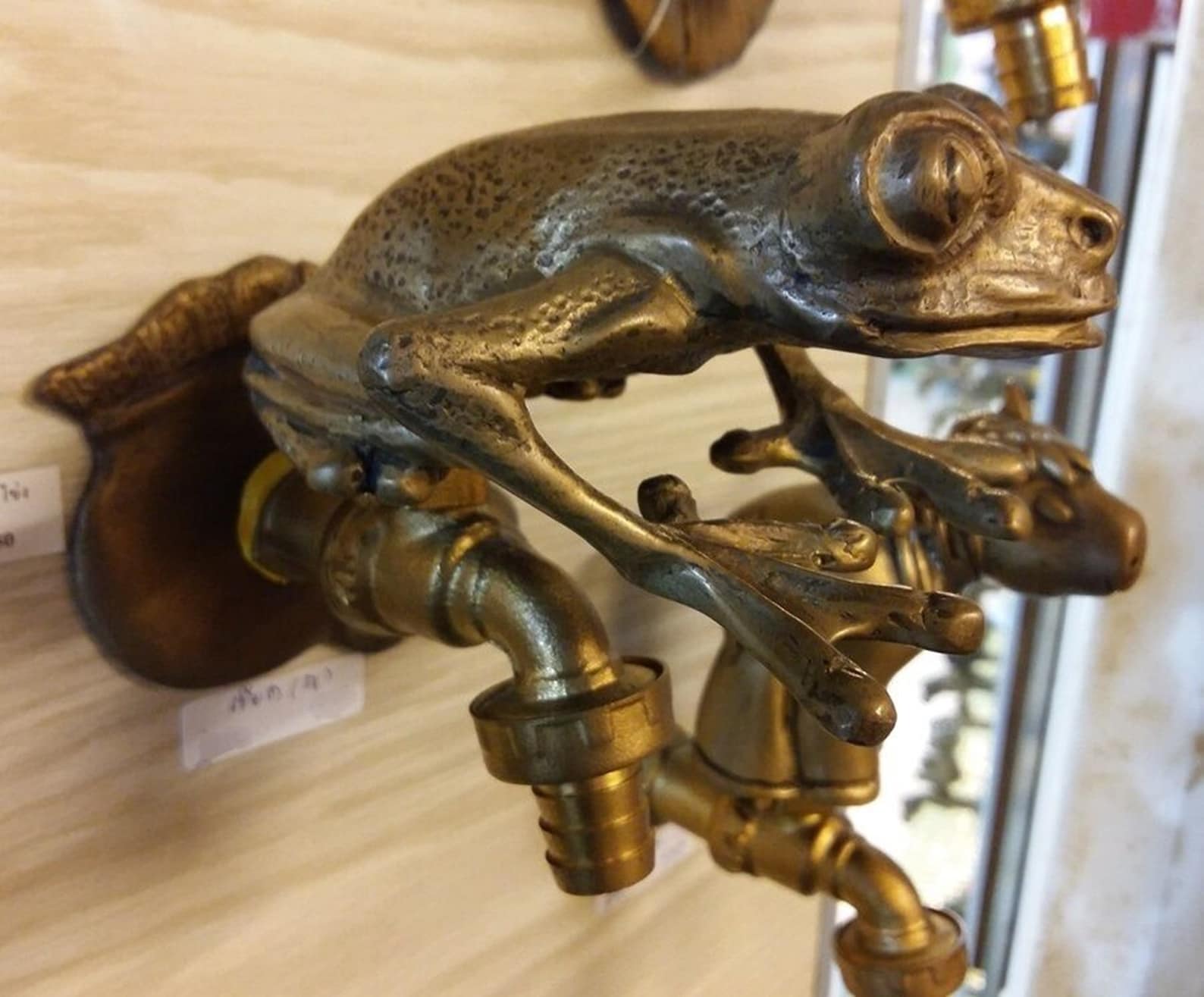 Brass Frog Faucet, Vintage Tree Frog Garden Spigot, Decorative Big Eyed ...