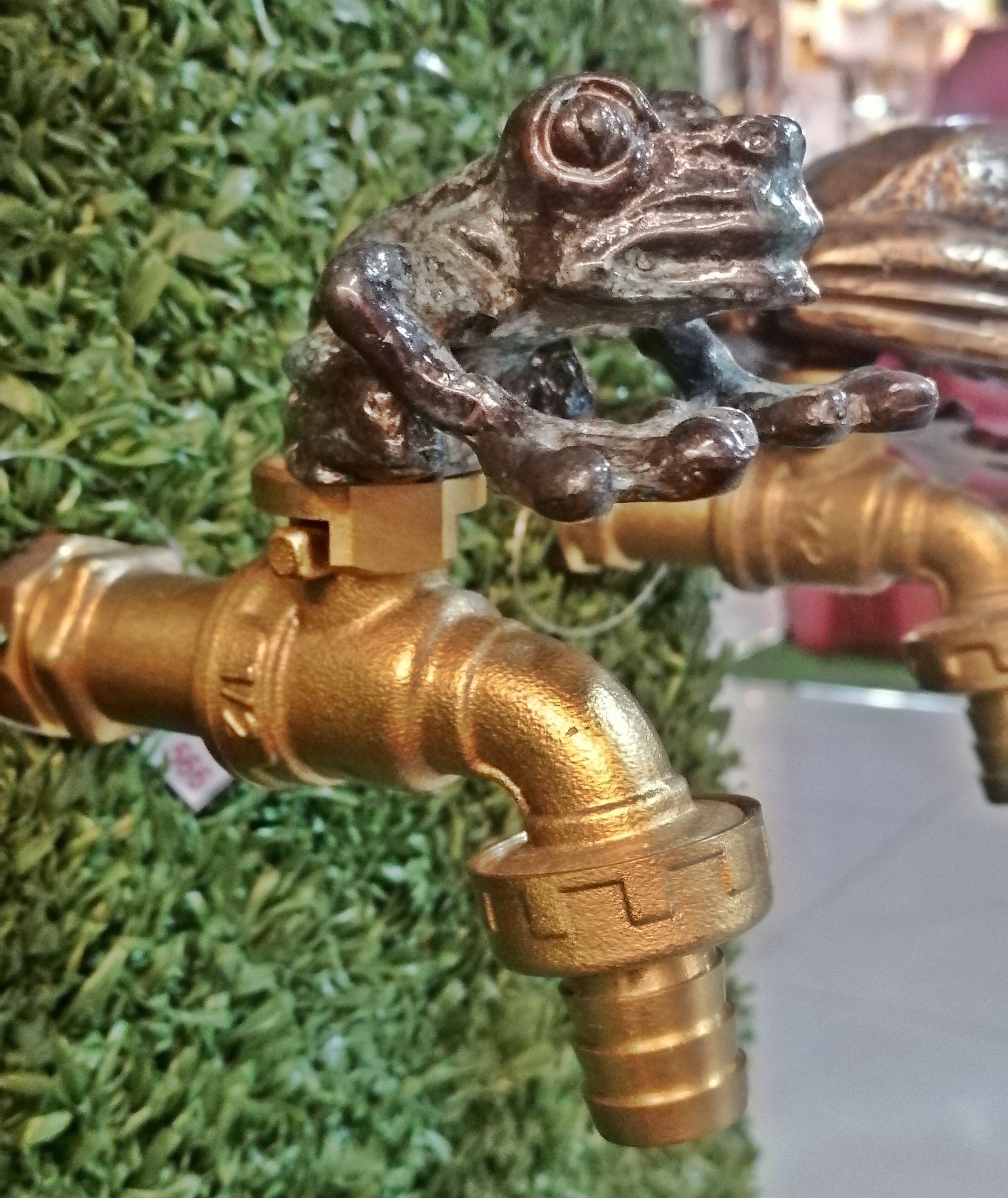 Faucet Frog Black Green Brass Garden Vintage Tap Spigot Water Decor ...
