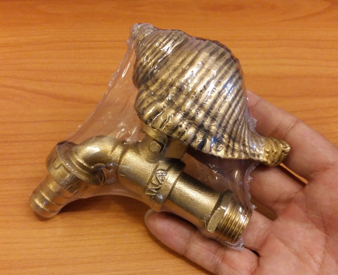 Faucet Brass Shell Conch Garden Vintage Spigot 1/2 Water - Etsy