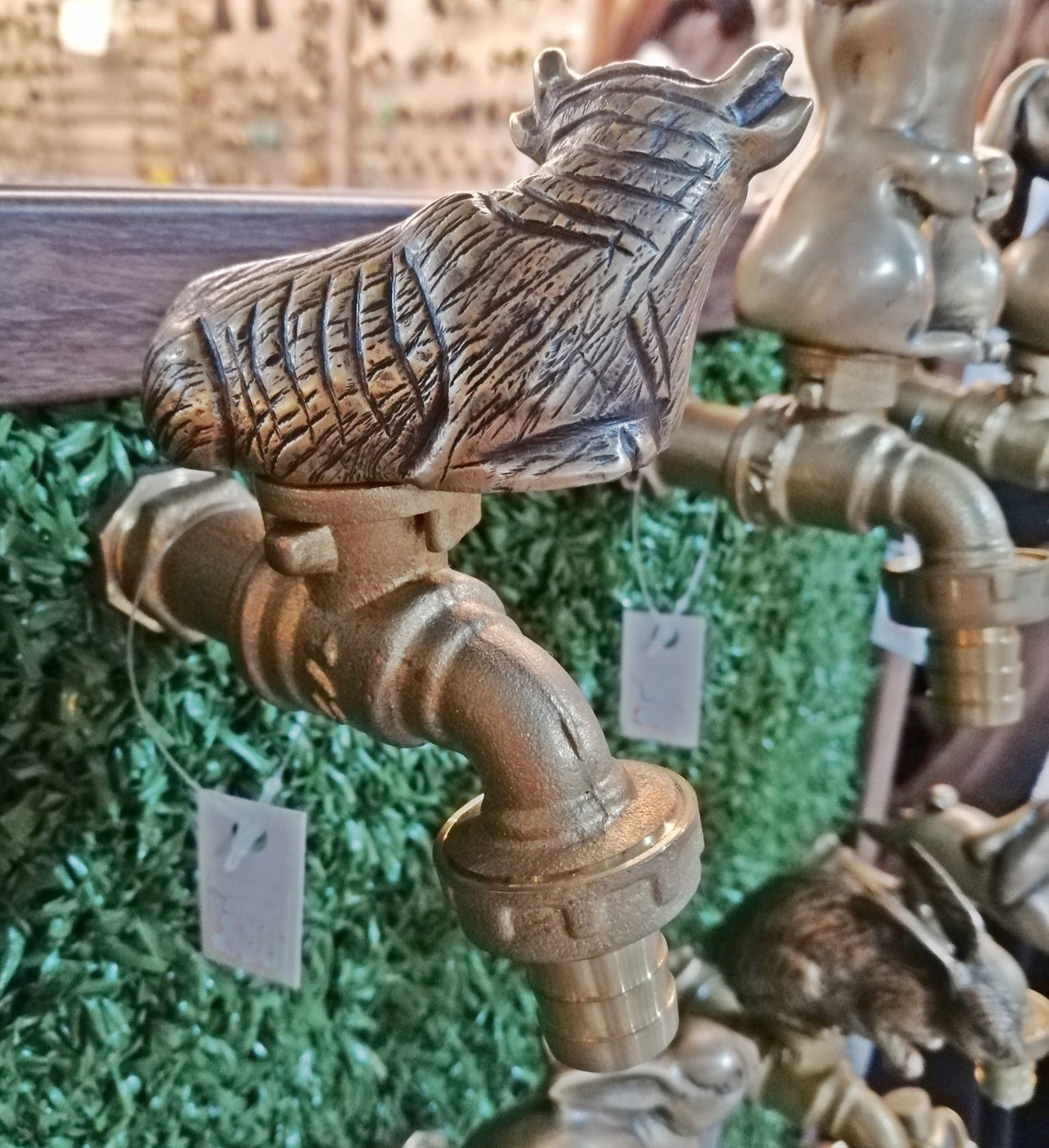 Faucet Brass Vintage Cow Spigot Tap Water Yard Garden Home Decor Living ...