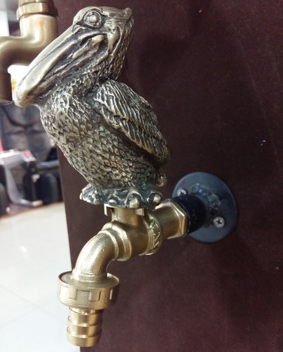 Faucet Water Brass Openbill Stork Bird Garden Spigot Vintage | Etsy