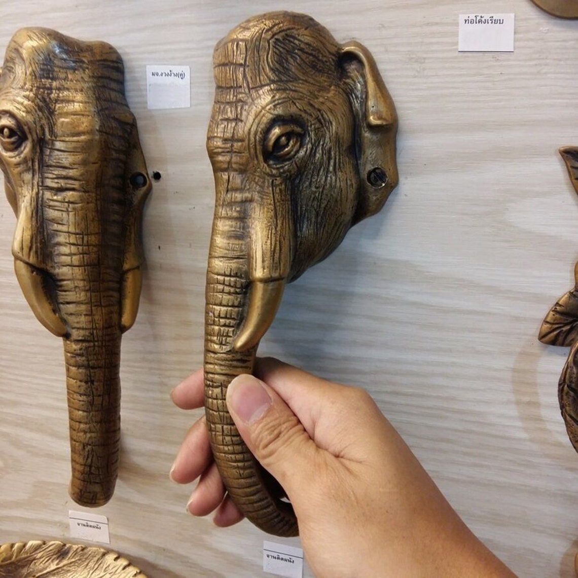 Door Handles Pull Brass Thai Elephant Head Pair Home Decor - Etsy