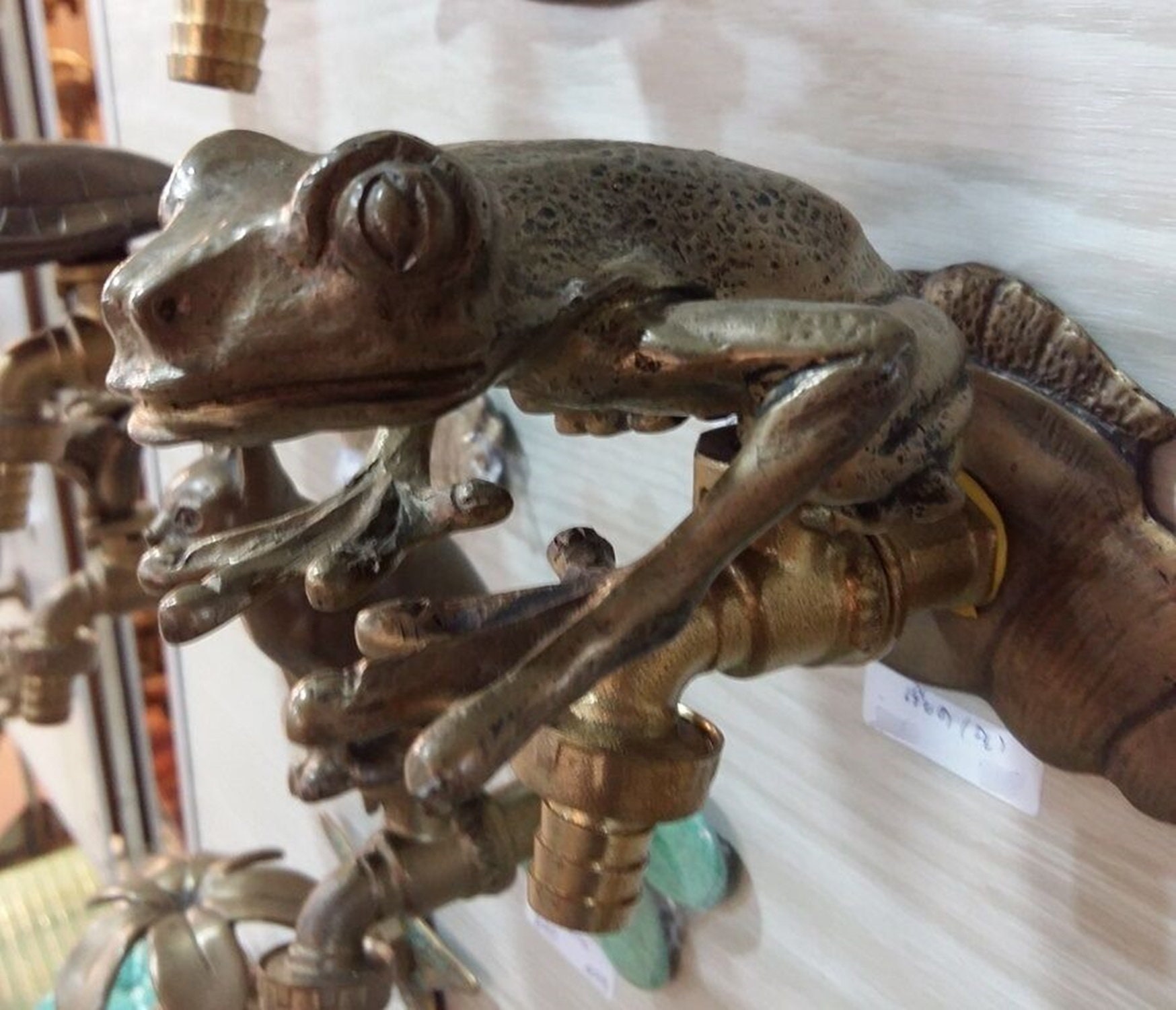 Brass Frog Faucet, Vintage Tree Frog Garden Spigot, Decorative Big Eyed ...