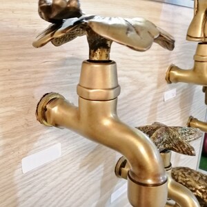 Hibiscus Spigot Wash Bowl Vintage Water Brass Basin Sink Tap Faucet ...