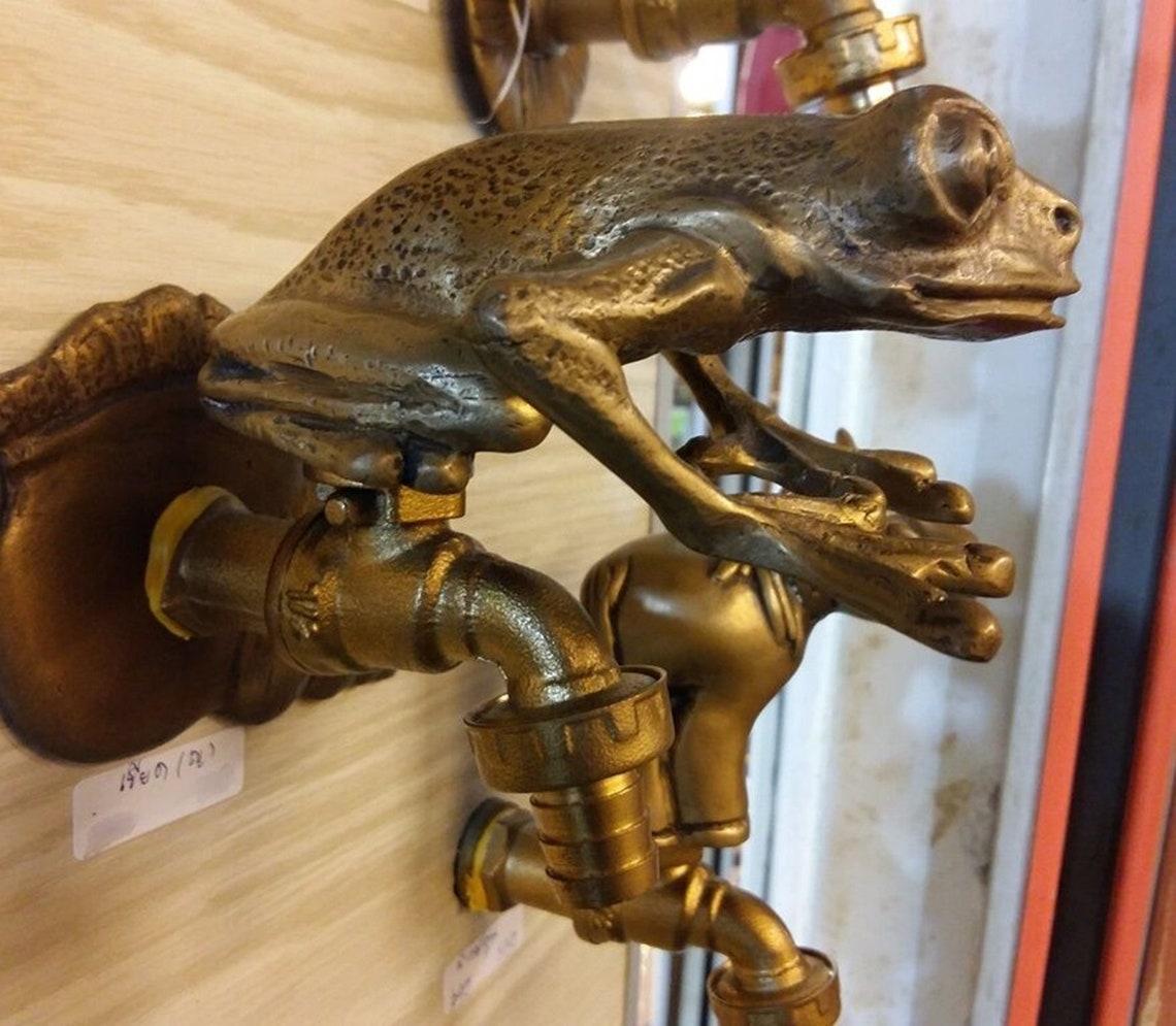 Faucet Water Brass Vintage Big Frog Spigot Tap Garden Home Decor ...