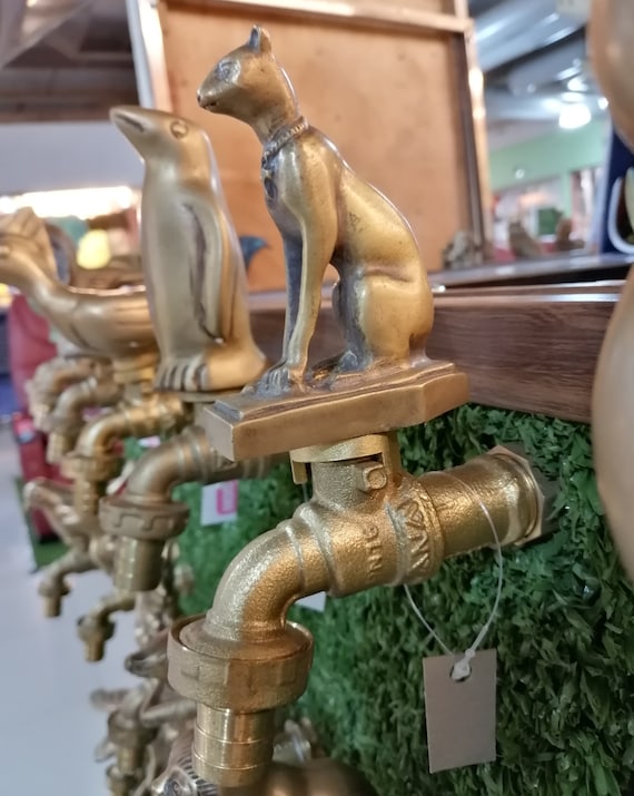 Tap Brass Garden Egypt Cat Faucet Water Vintage Spigot Handle | Etsy